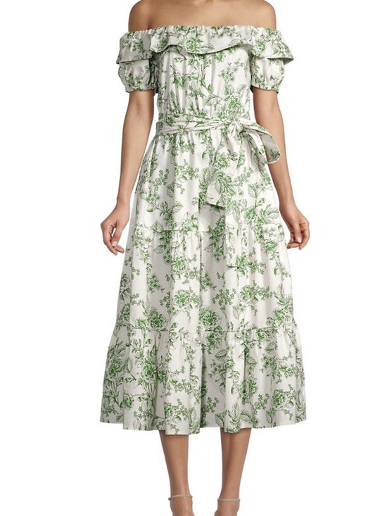 Rachel Parcell | Dresses | Rachel Parcell White Offshoulder Midi Dress ...